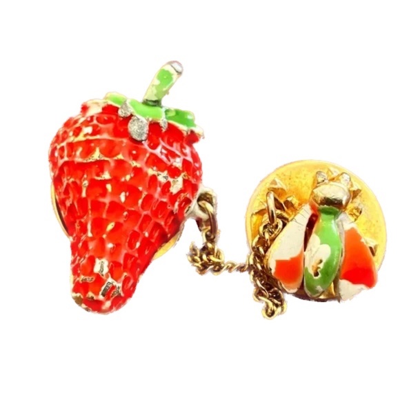 Ballou | Jewelry | Signed Ballou Regd Vintage Strawberry And Fruit Fly ...